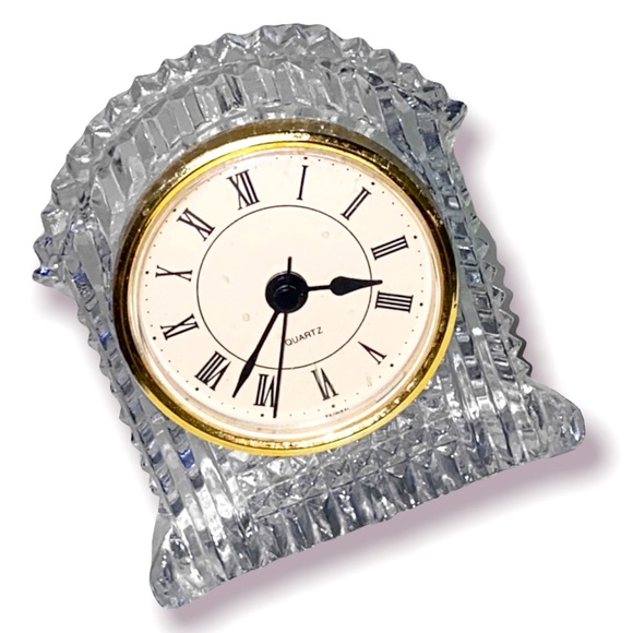 Office | Vtg Crystal Mini Mantle Clock | Poshmark